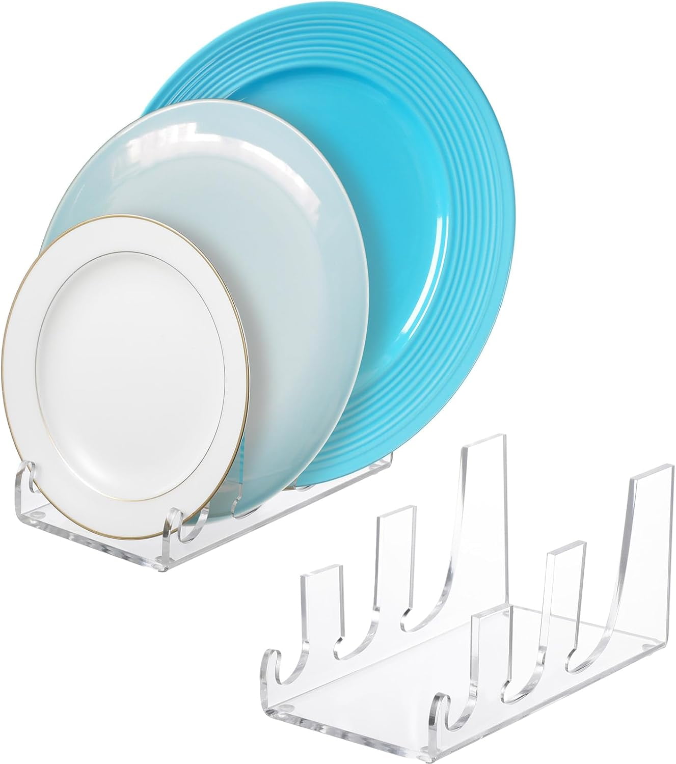 Zkca 2 Pcs Acrylic 3 Tier Plate Stands for Display Clear Dinnerware ...