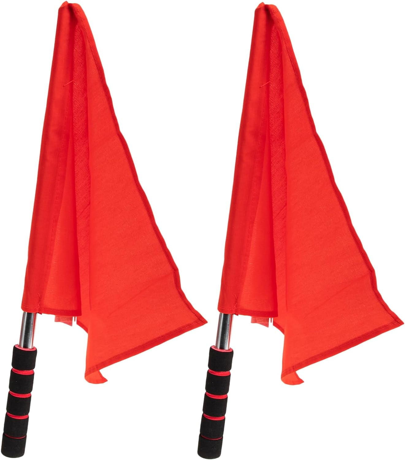 Zkca 2PCS Referee Flags Volleyball Flags Line Judge, Stainless Steel Hand Flag Red Signal Flag ...