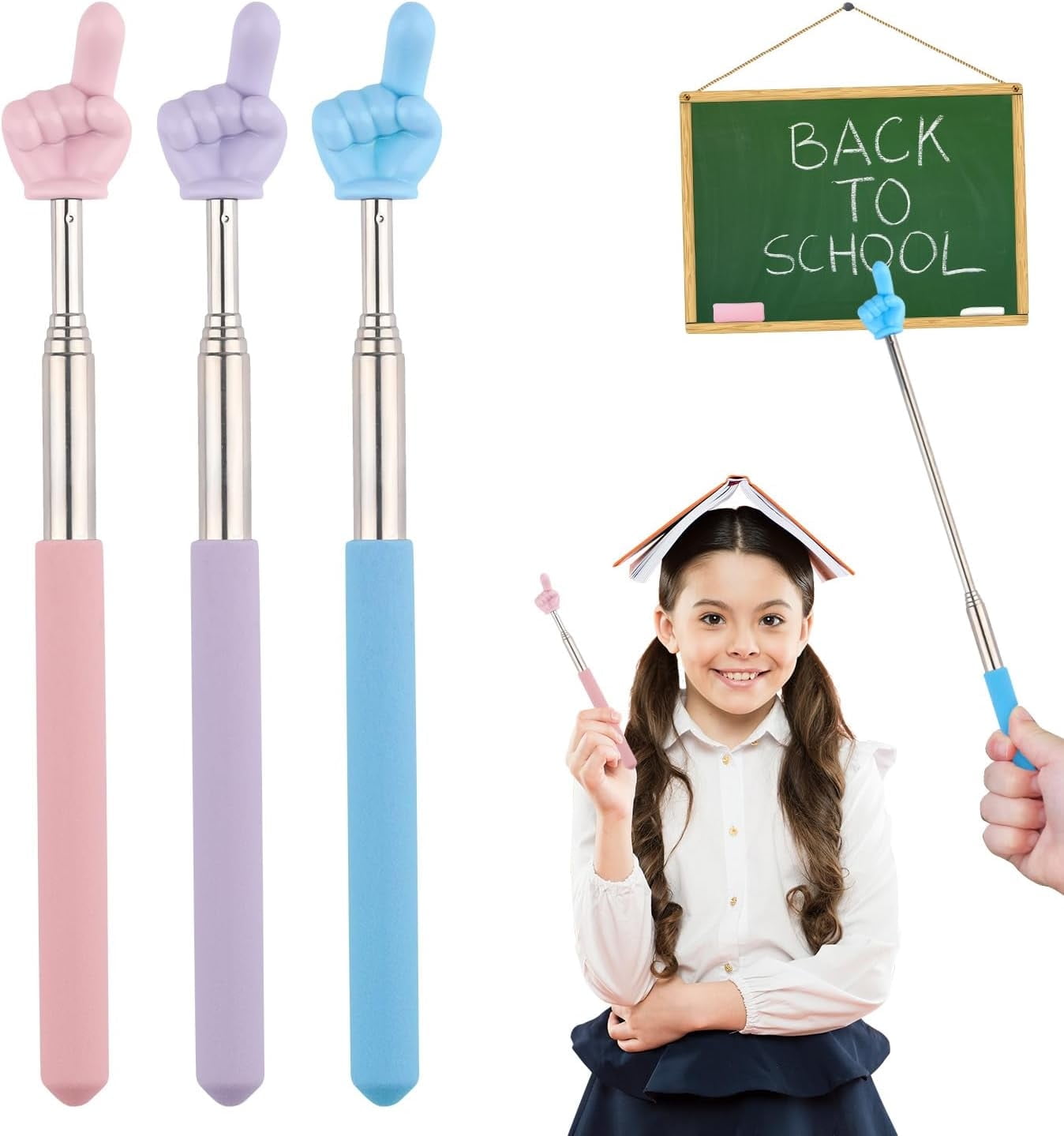 Zkca 3 PCS Telescopic Teacher Pointer, Retractable Finger Teachers ...