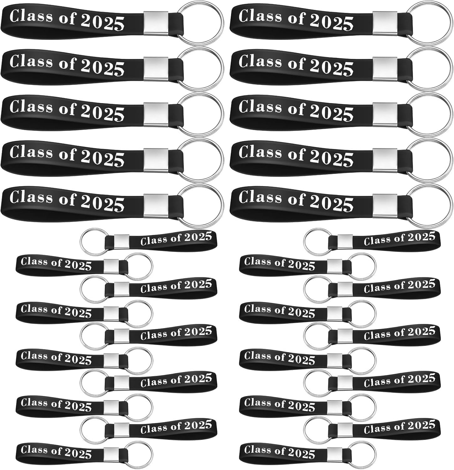 Zkca 30 Pcs Class of 2025 Graduation Keychains Silicone Rubber Keyring ...