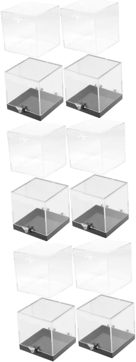 Zkca 3sets Square Cube Storage Boxes Acrylic Display Case for Jewelry ...