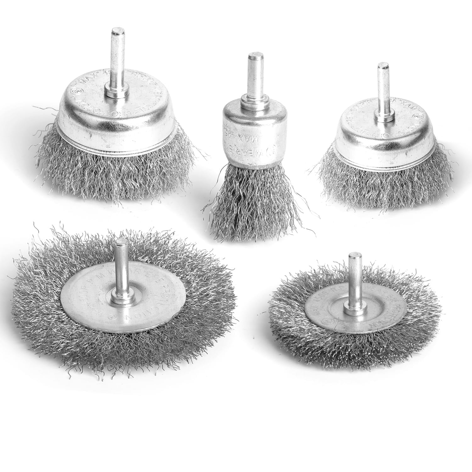 Zkca 5PCS Wire Wheel Brush Set for Drill, Wire Cup Brush 1/4 Inch Arbor ...