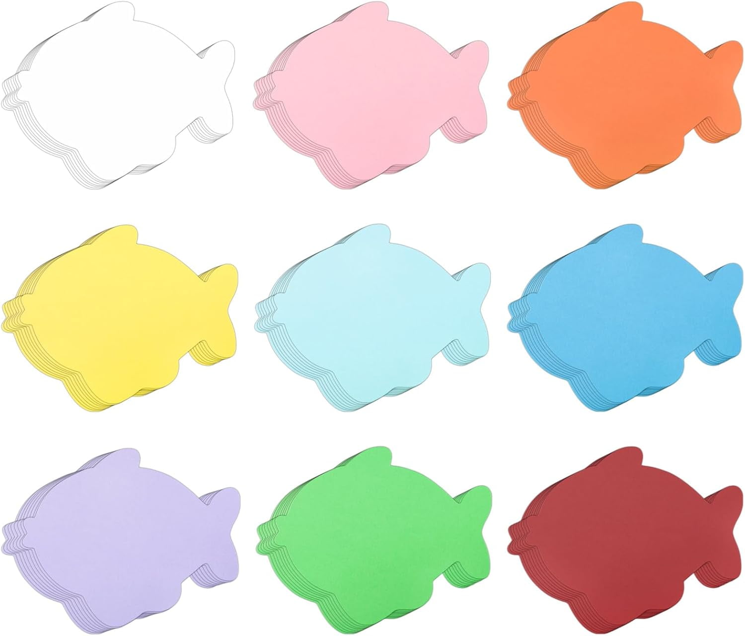Zkca 72Pcs Fish Cutouts Paper Fish Assorted Color Creative Cut-Outs ...