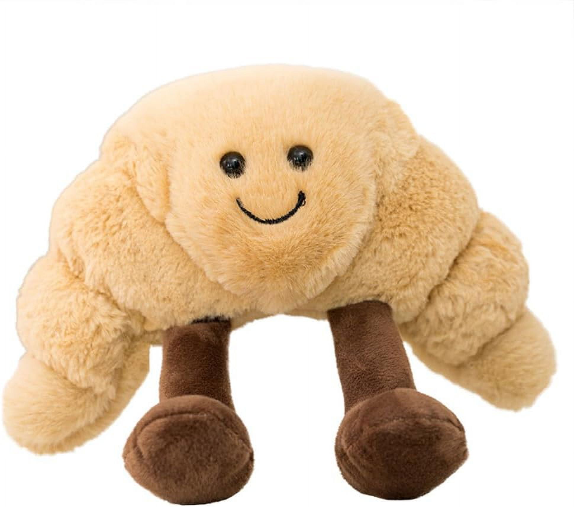 Zkca 9" Croissant Plush Toy Cute Croissant Bread Pillow Stuffed Animals ...