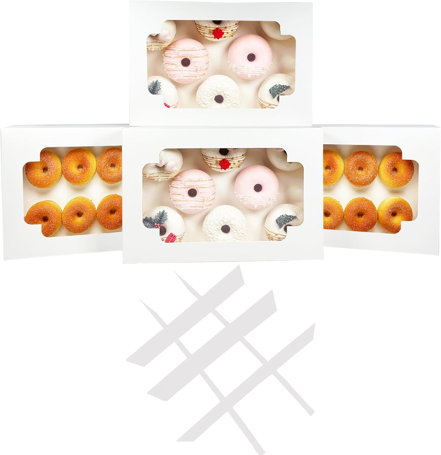 Zkca Auto-pop up 12x8x2.5 inch 32 Packs White Cookie Box with Window ...