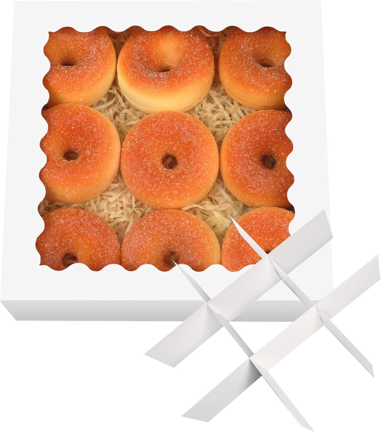 Zkca Auto-pop up 8x8x2.5 inch 50 Packs White Bakery Box With Window, 50 ...