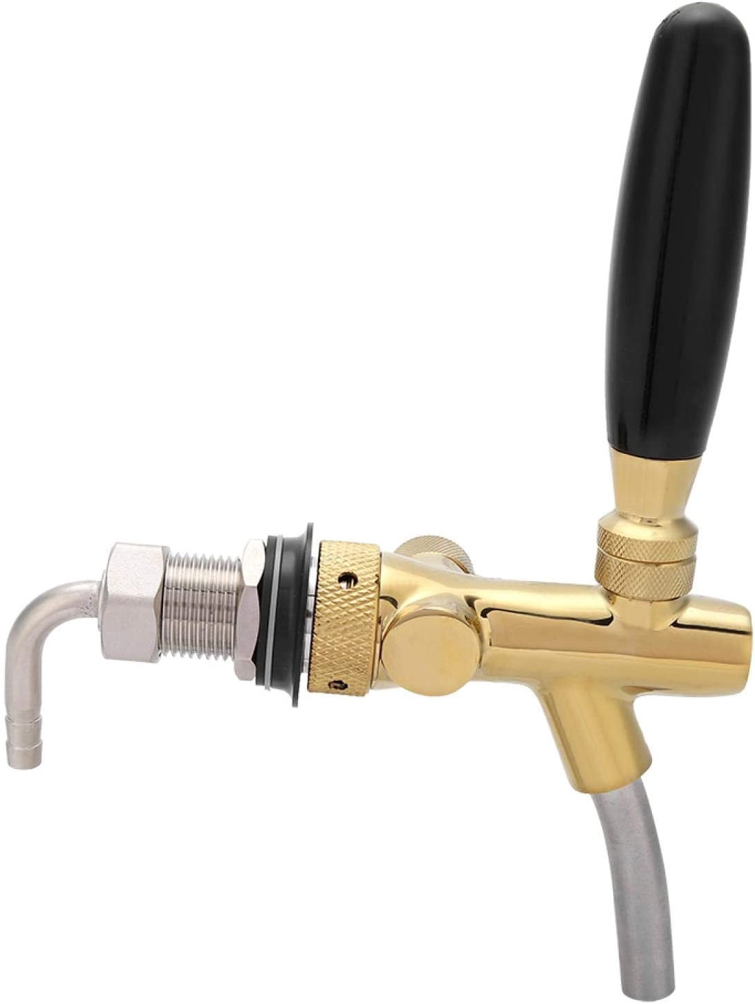 Zkca Draft Beer Adjustable Faucet, Gold Flow Controller Beer Faucet Keg ...