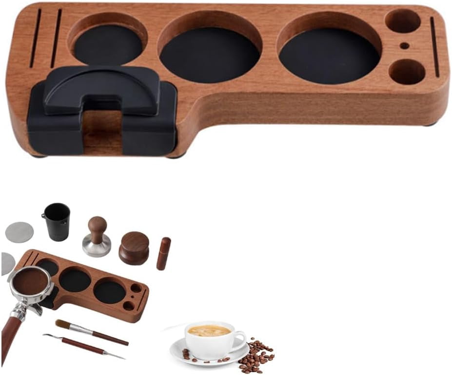 Zkca Espresso Tamping Station Sapele Wood, Coffee Tamper Station ...