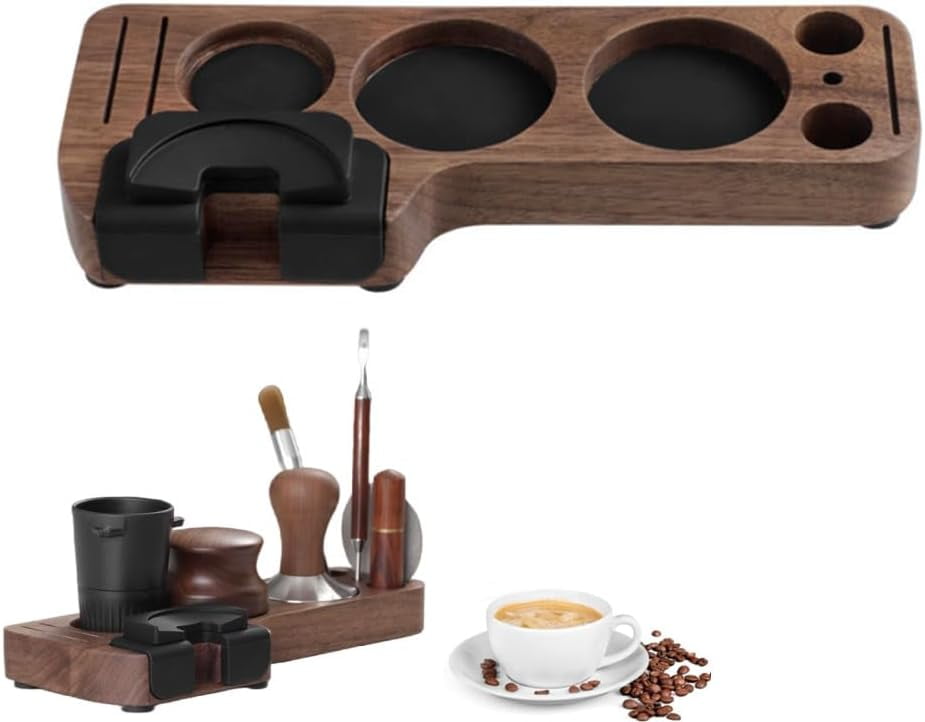 Zkca Espresso Tamping Station Walnut Wood, Coffee Tamper Station ...
