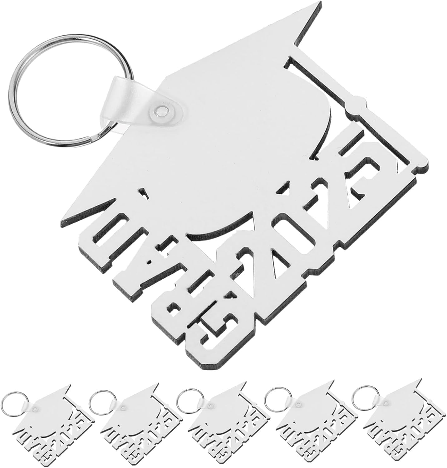 Zkca Graduation Keychains 6 Pack Blank Sublimation Keychains for Crafts ...