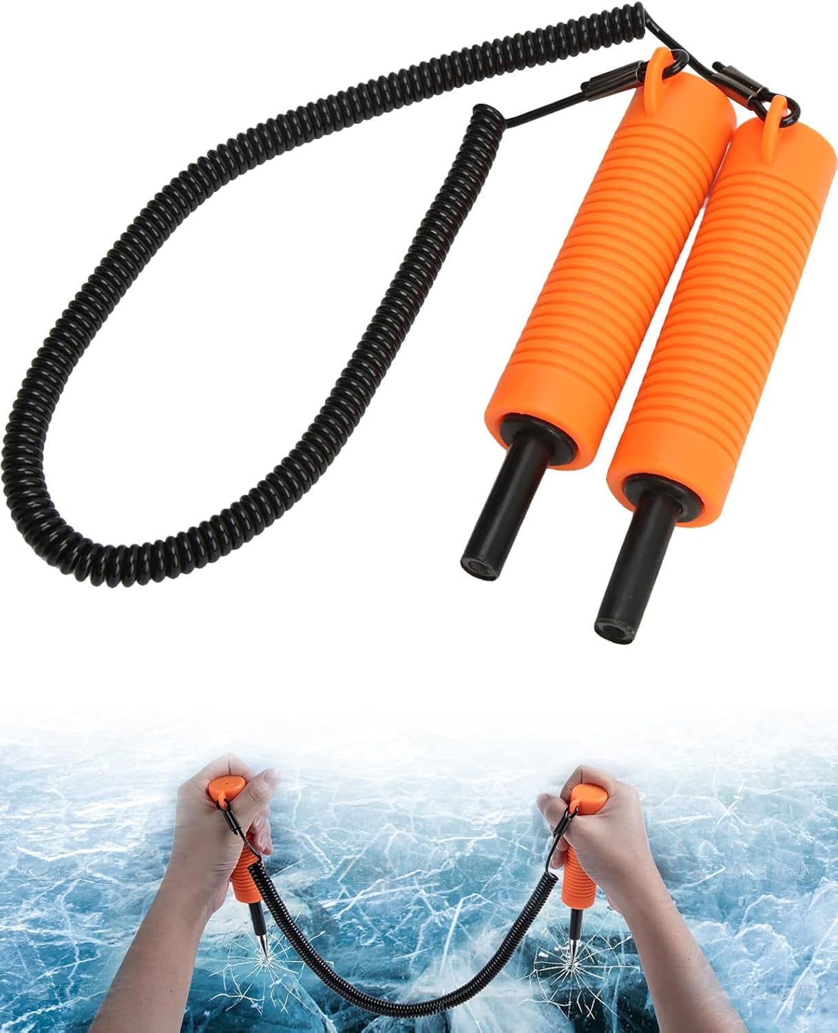 Zkca Ice Picks, Ice Fishing Safety Pickwith Ergonomic Handle, Cutting ...