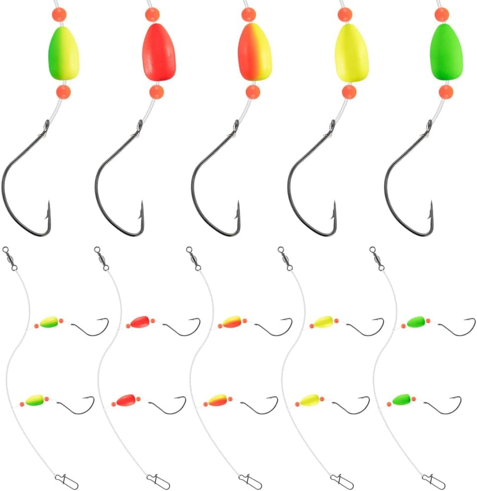 Zkca Pre-Rigged Fishing Rigs, 5Pcs Pompano Rigs 6 Color Saltwater Fish ...
