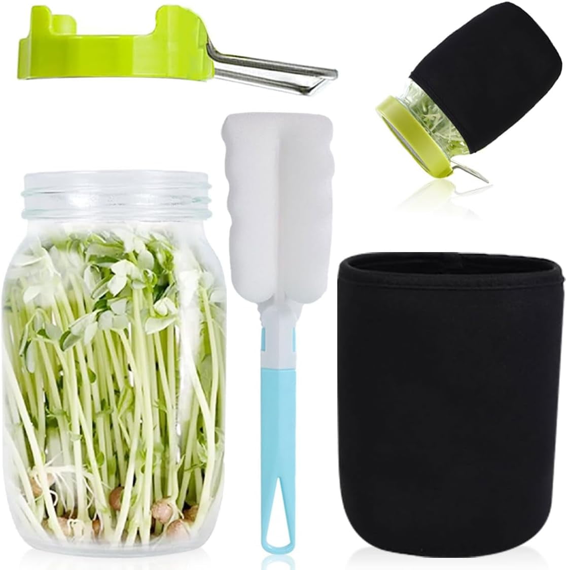 Zkca Sprouting Lid, Germination Kit Sprout Make For Wide Mouth Jars ...