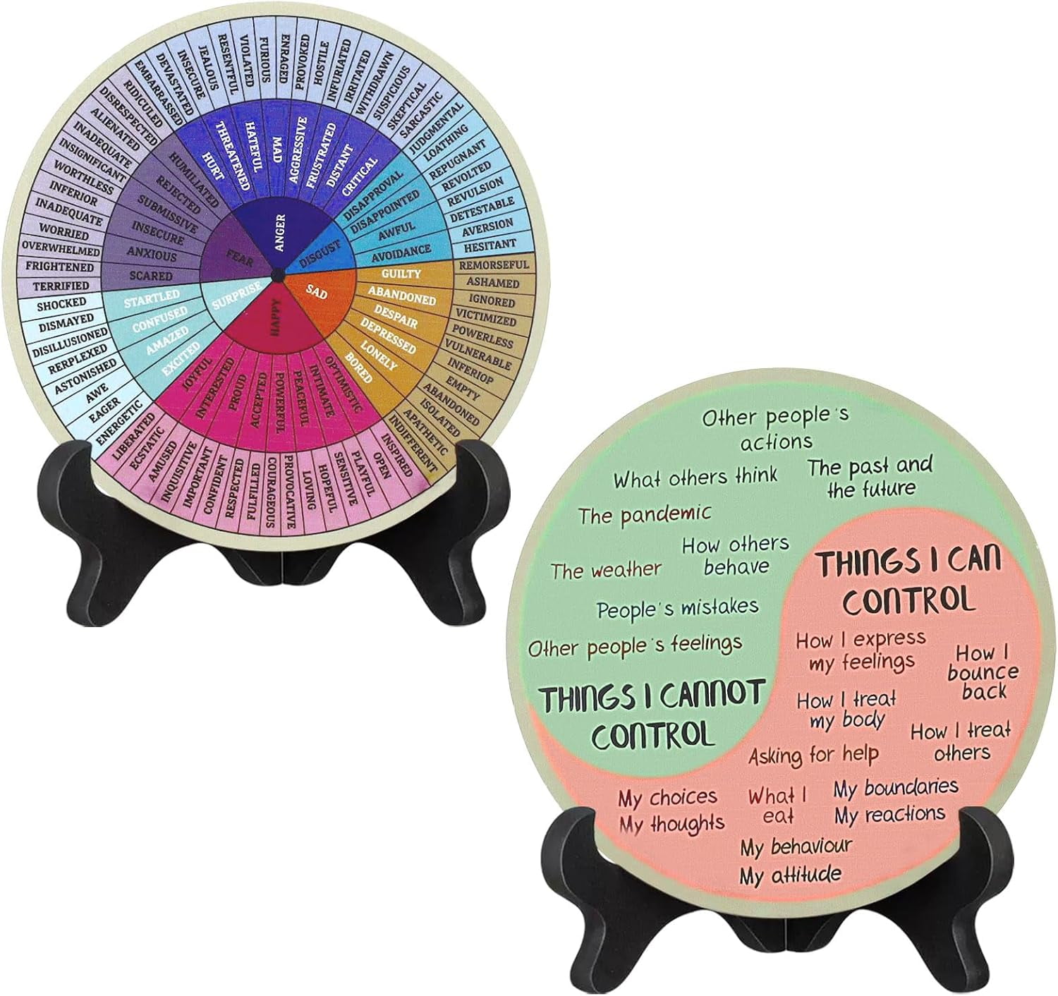 Zkca Things I Can Control Therapy Office Decor, Feelings Wheel Chart ...