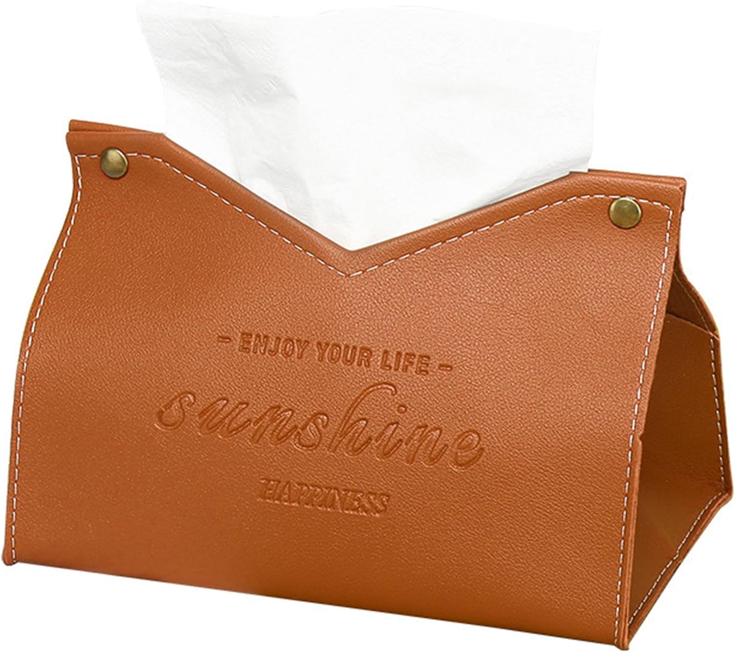 Zkca Tissue Box Cover Three-Dimensional PU Leather Tissue Box Leather ...