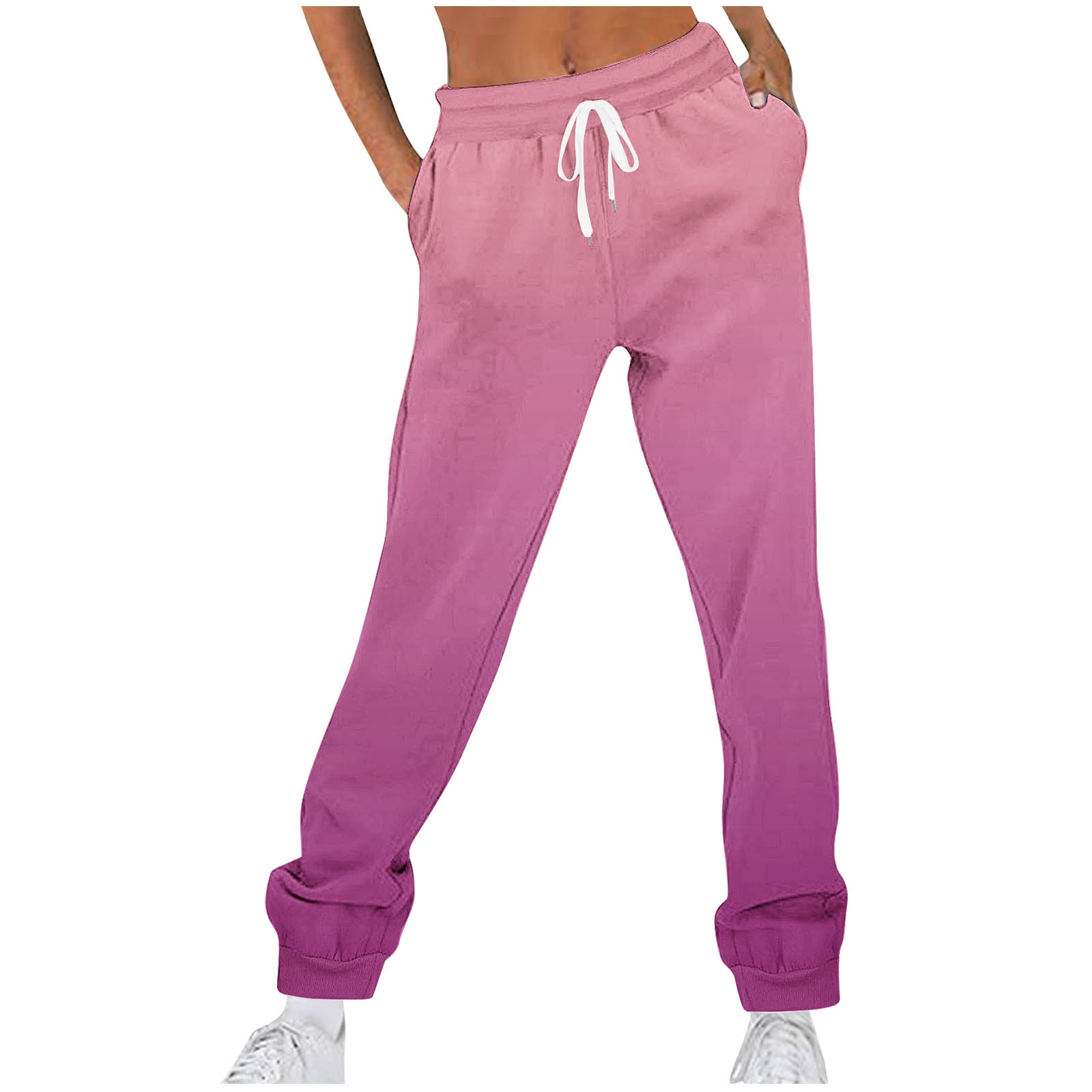 Zkozptok Women's Jogger Sweatpants Elastic Waist Drawstring Baggy Sweat ...