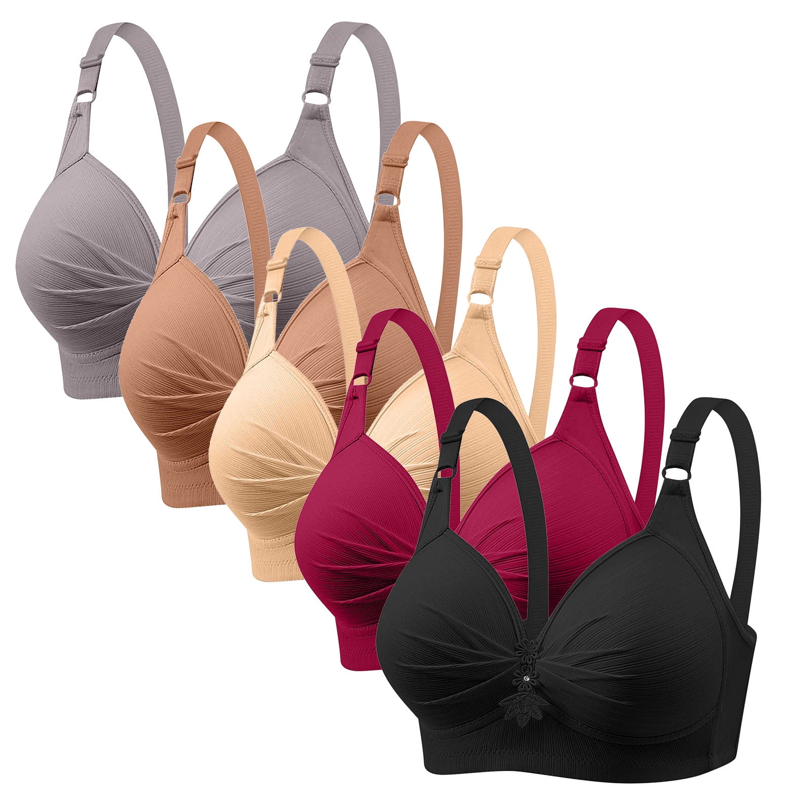 Zkozptok Women's Wireless Comfortable Bra Everyday Adjustable Seamless ...
