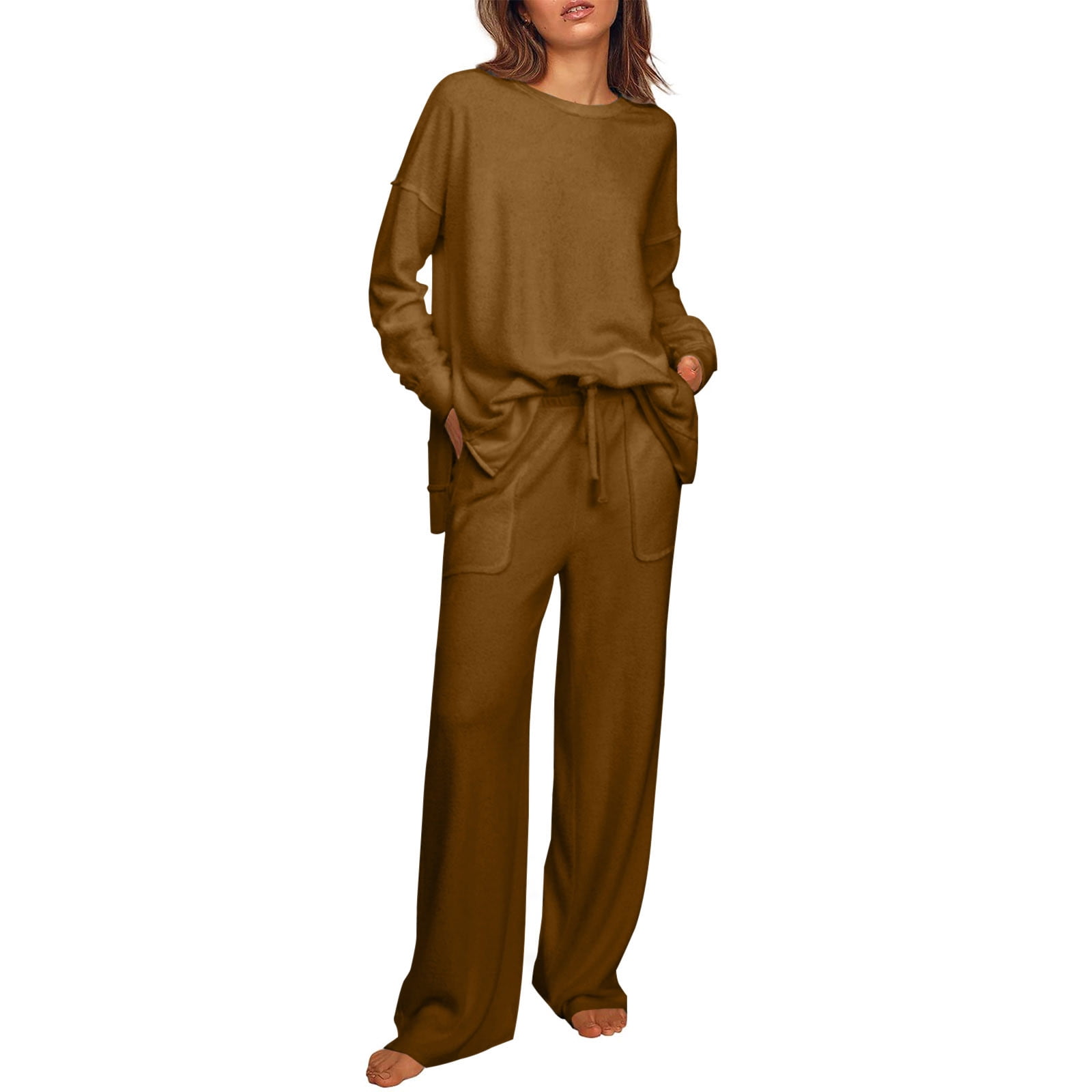 Zkozptok Womens Loungewear Set Oversized Sweatshirts Wide Leg ...