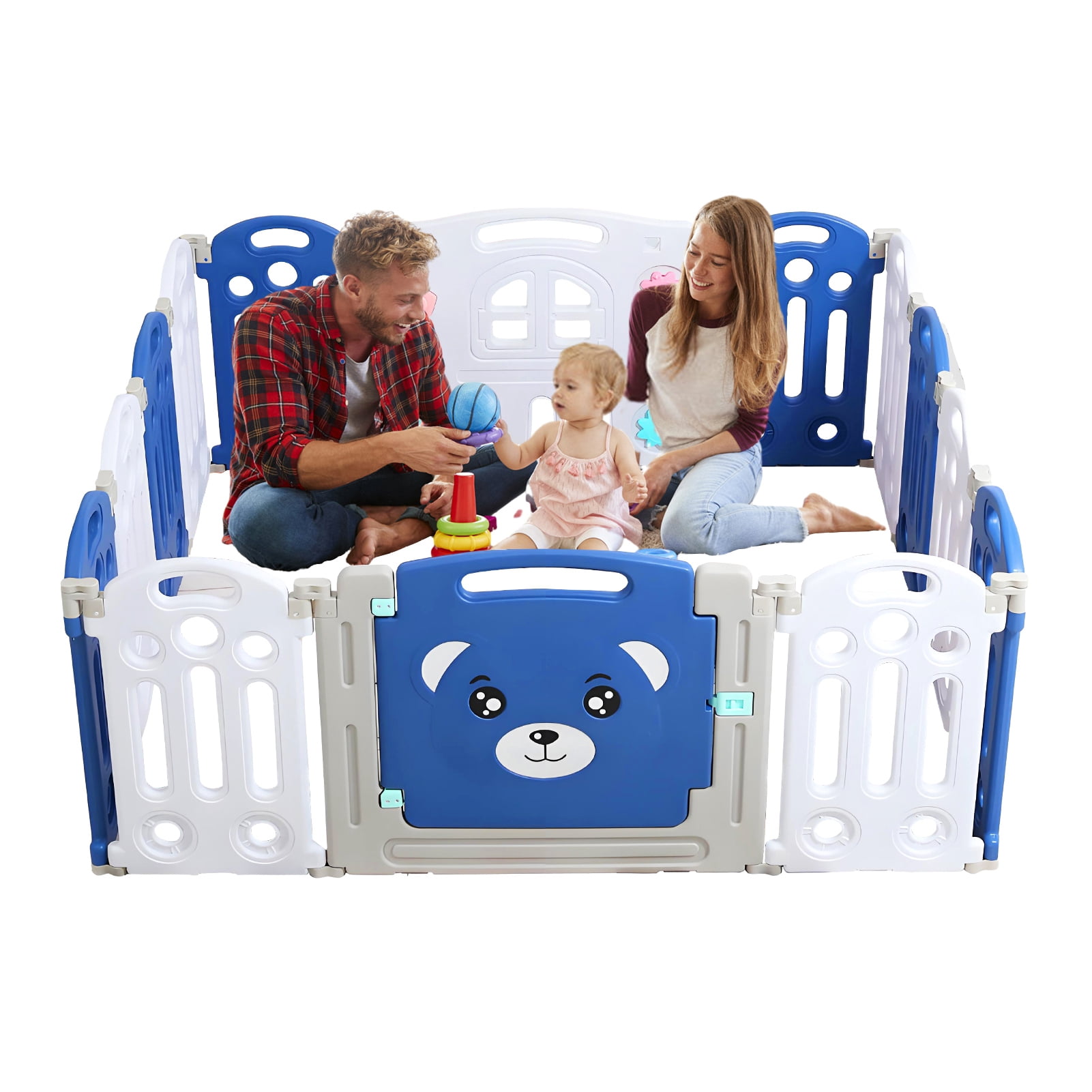 Zksm 14 Panel Foldable Baby Playpen Kids Activity Center Safety Play ...