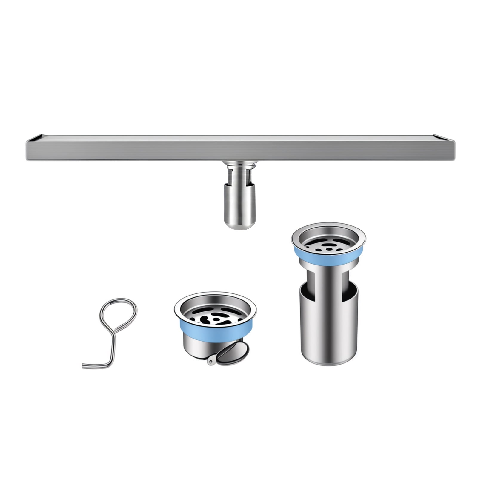 Zksm 47 Inch Linear Shower Drain, Shower Drain Brushed Nickel, 304 ...