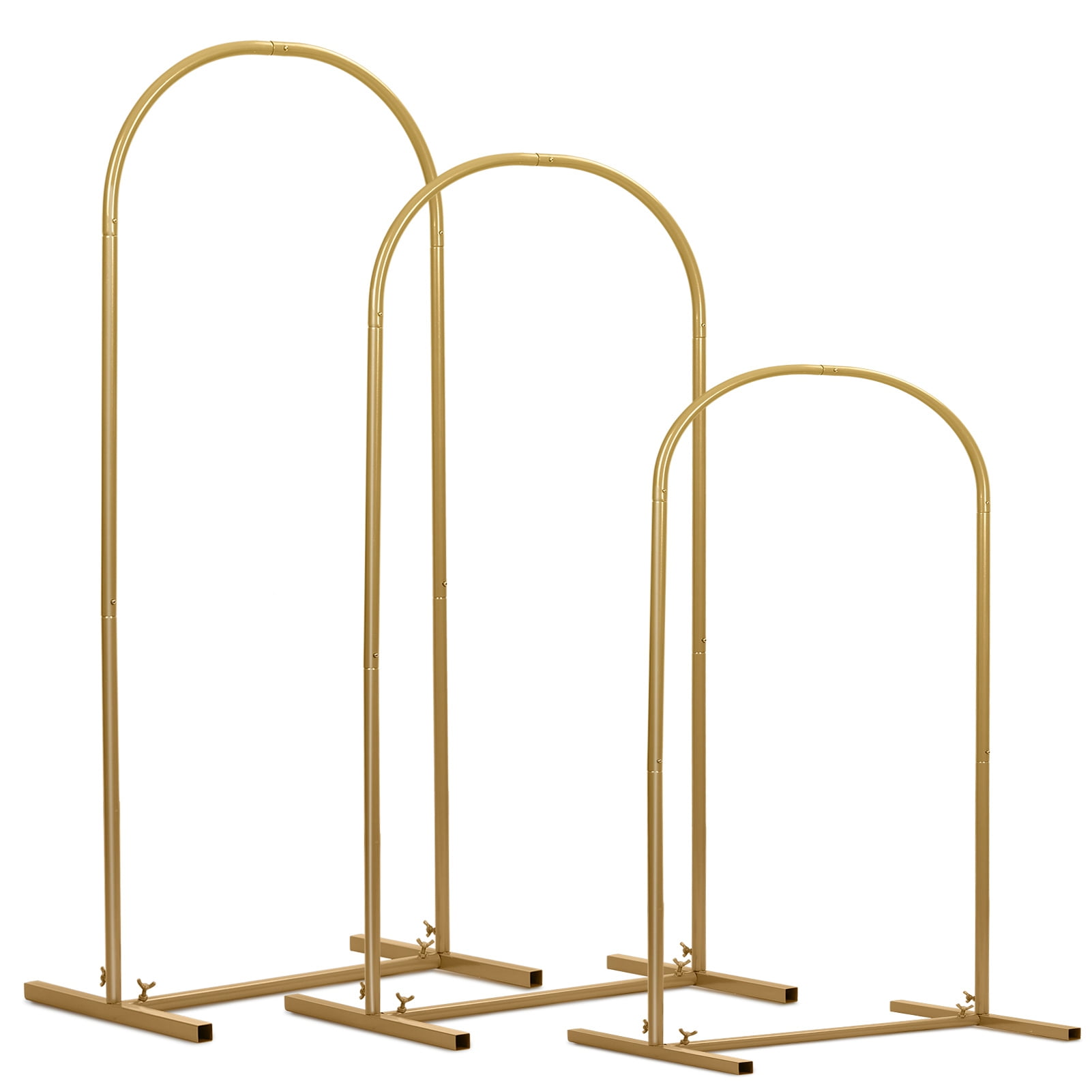 Zksm Arch Backdrop Stand, 6FT, 6.6FT, 7.2FT Set of 3 Golden Metal Arch ...