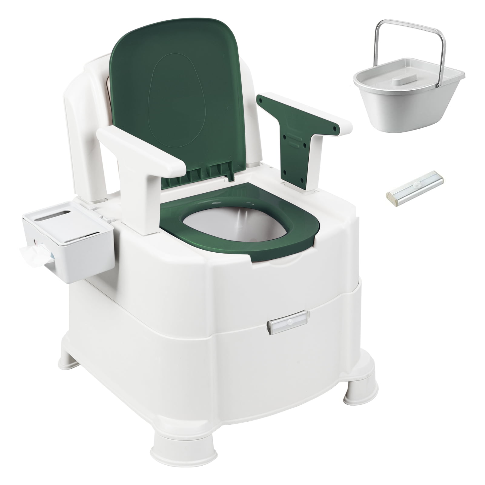 Zksm Bedside Commode, Adult Portable Toilet, Toilet Chair Seat with Detachable Armrests, Adult ...