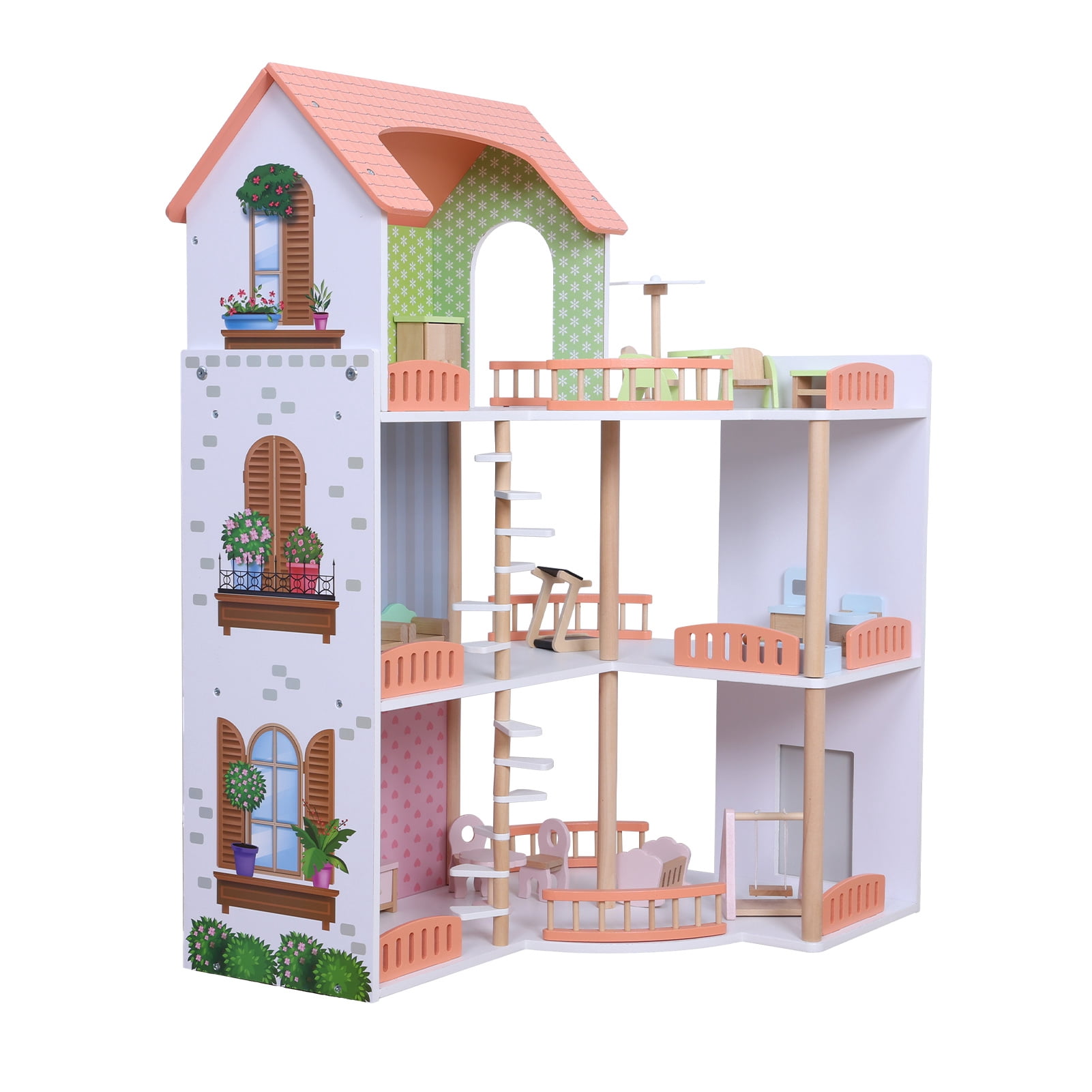 Zksm Dollhouse Kit, Girls Play House Toy, House Cottage Toy Set, 3 ...