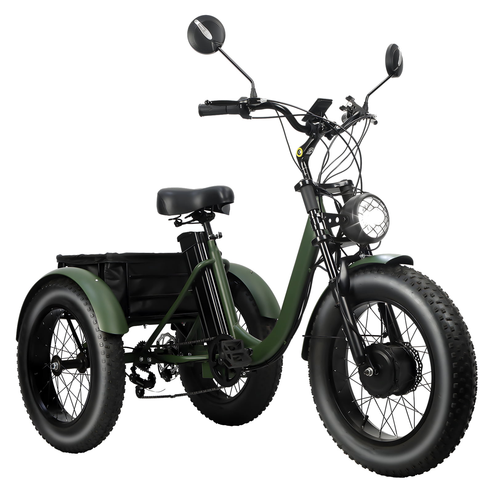 Zksm Electric Tricycle for Adults, 20" x 4" Fat Tire Electric Trike ...