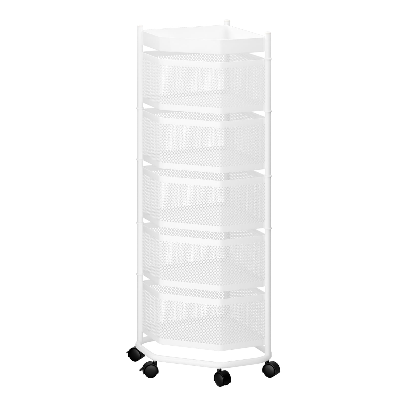 Zksm Fruit Vegetable Basket, Rotating Storage Shelves Rack, Kitchen ...