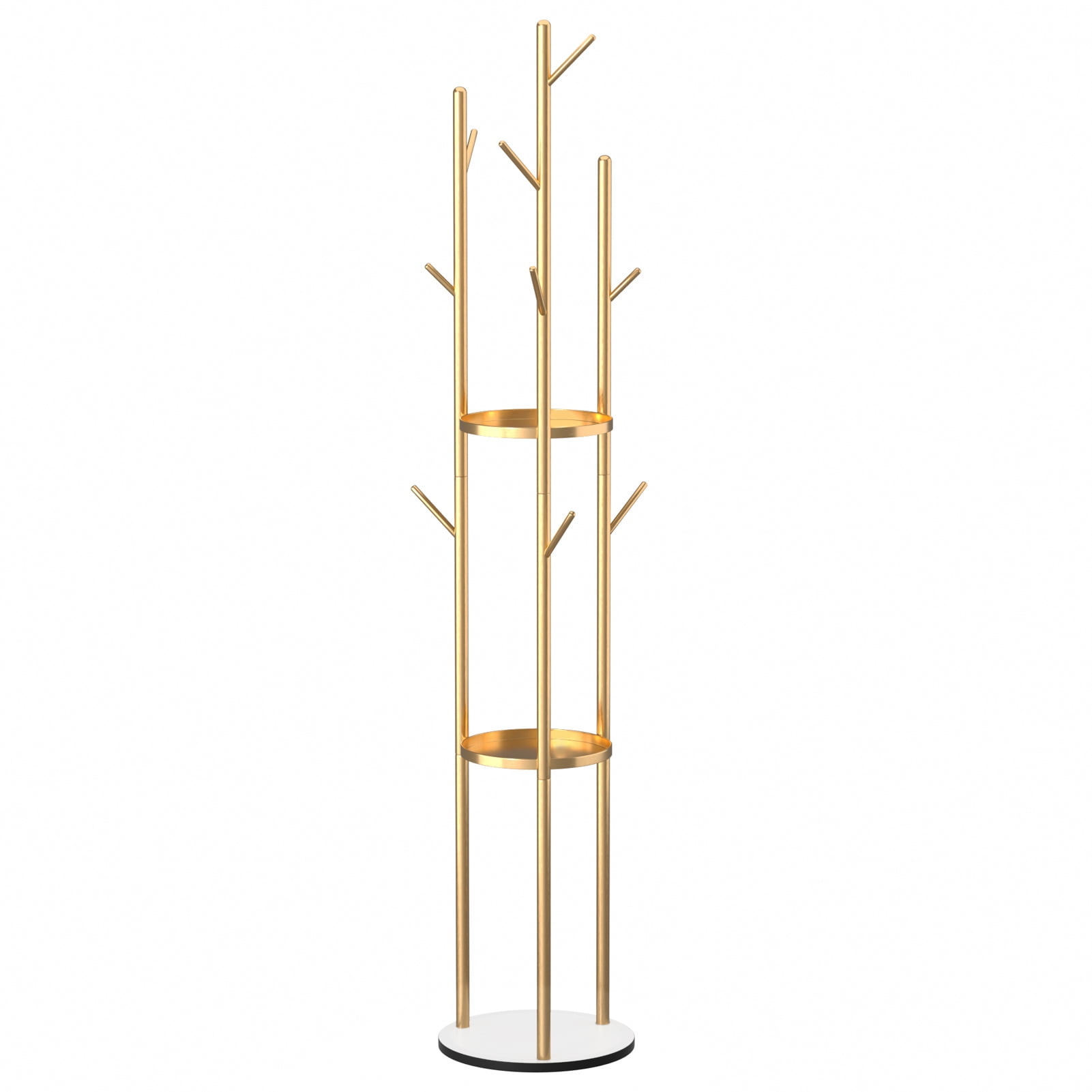 Zksm Golden Coat Rack Stand, Entryway Coat Rack Tree Hanger with 3 ...