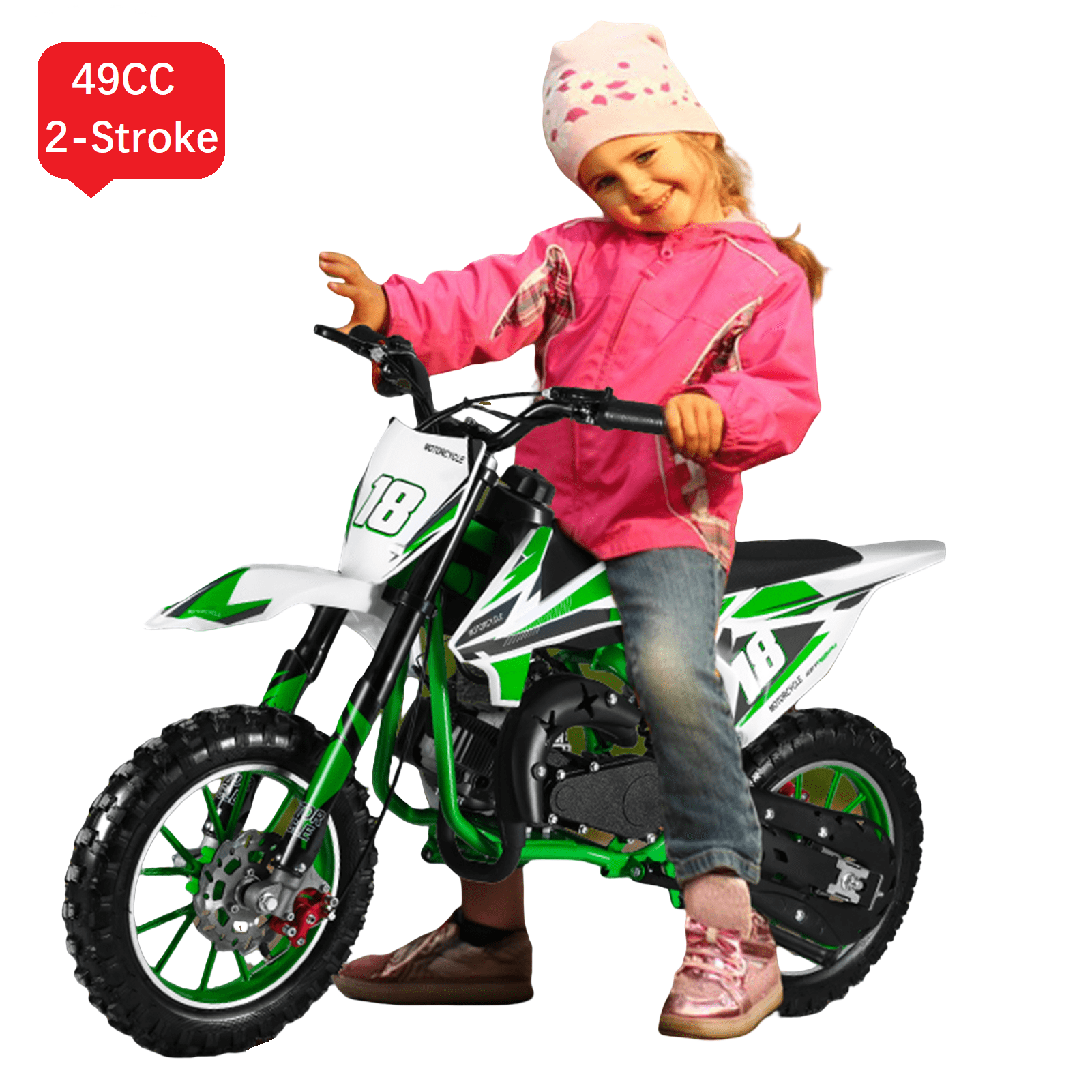 Zksm Kids Mini 49cc Dirt Bike, 2-Stroke Gas Powered Mini Motorcycle ...