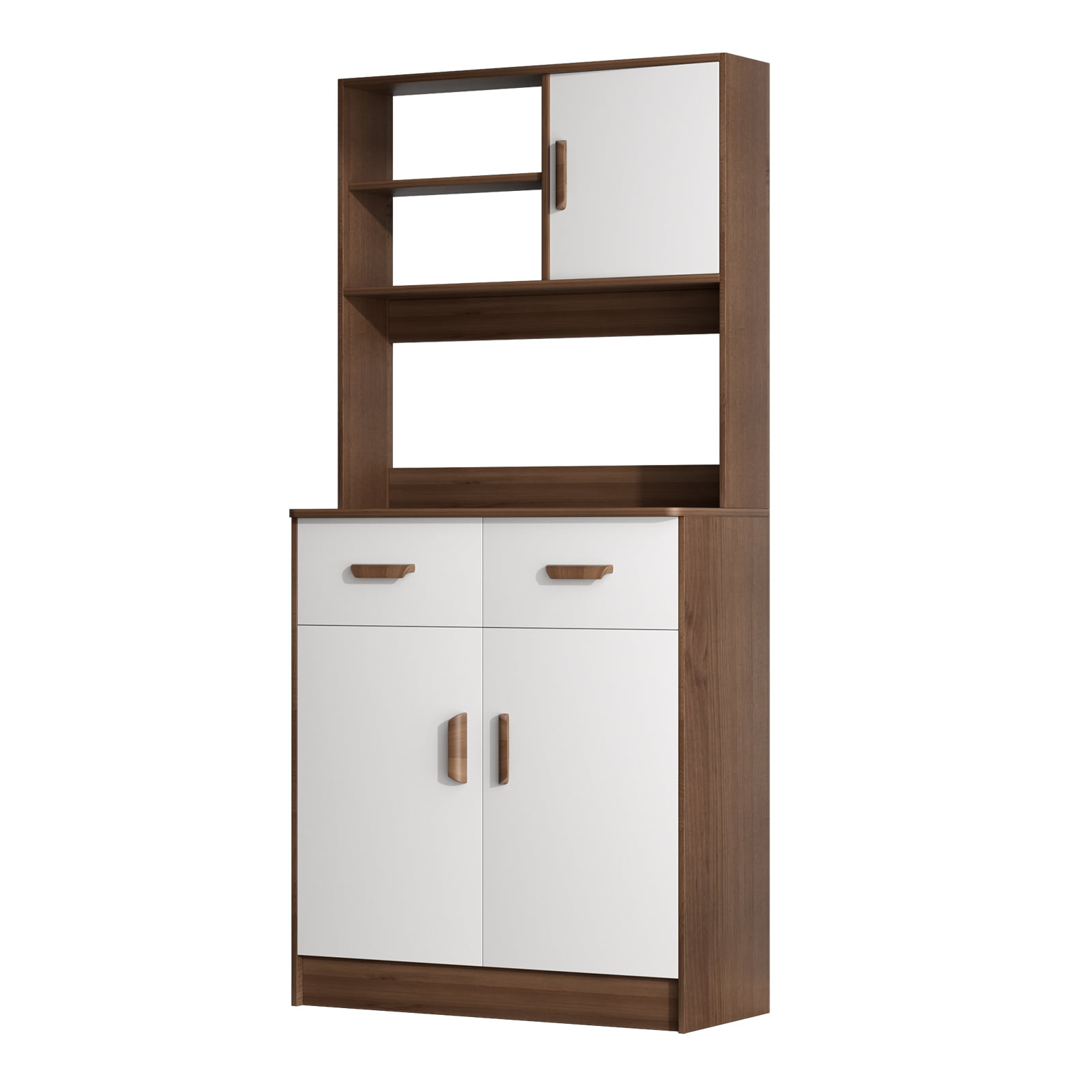 Zksm Kitchen Pantry Storage Cabinet, Freestanding Hutch Cabinet with ...