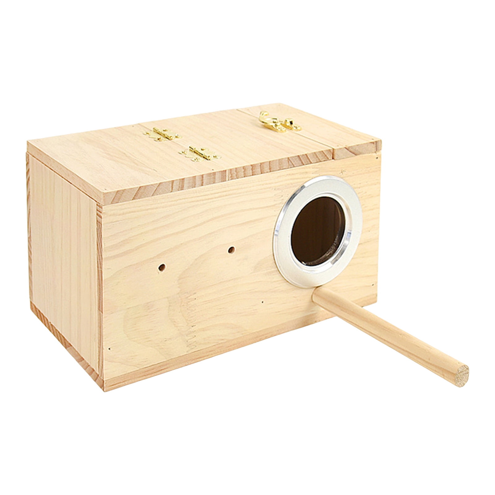 Zksm Parakeet Nesting Box - Wooden Bird Nest Breeding Box with Perch, Bird Cage House for ...