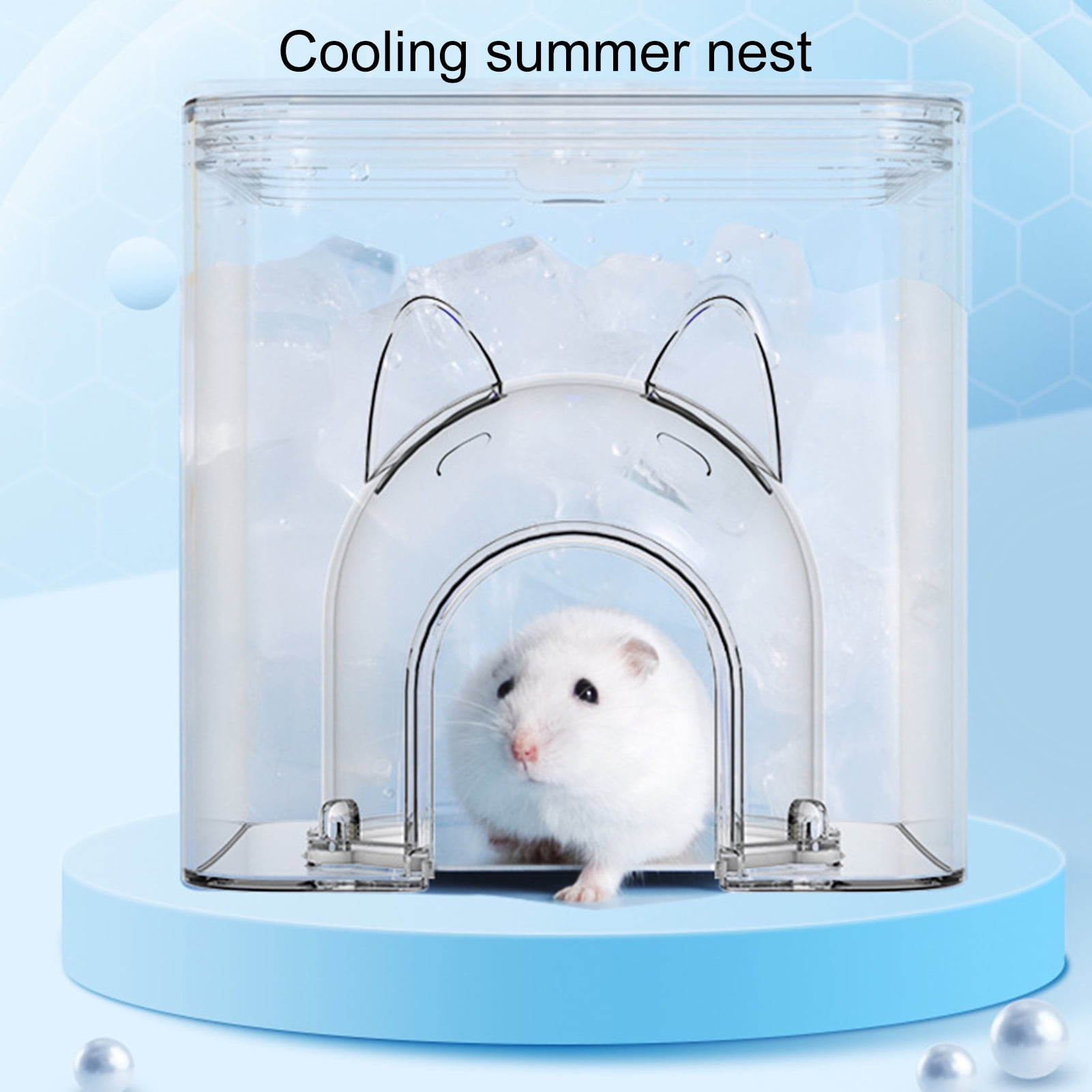 Zksm Pet Cooling House - Ice Cubes Water Filled - Hamster Nest ...