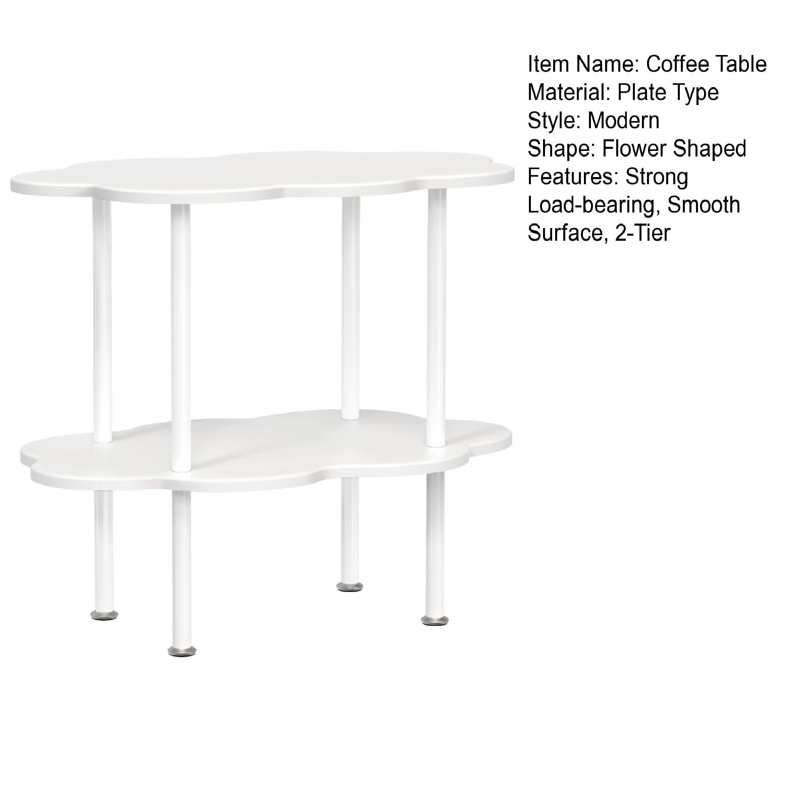 Zksm White Coffee Table 2-Tier Modern Coffee Tables for Living Room ...