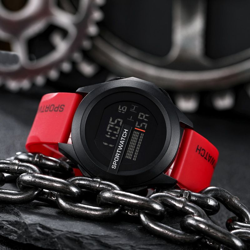 Zkysteio Electronic watch large dial electronic watch calendar week ...