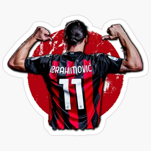 Zlatan Ibrahimovic Ac Milan Sticker Phone Decal Water Bottle Stickers ...