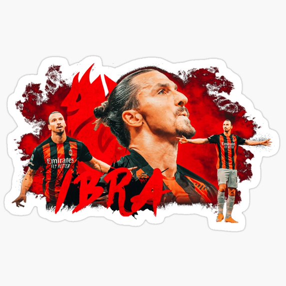 Zlatan Ibrahimovic Ac Milan Sticker Phone Decal Water Bottle Stickers ...