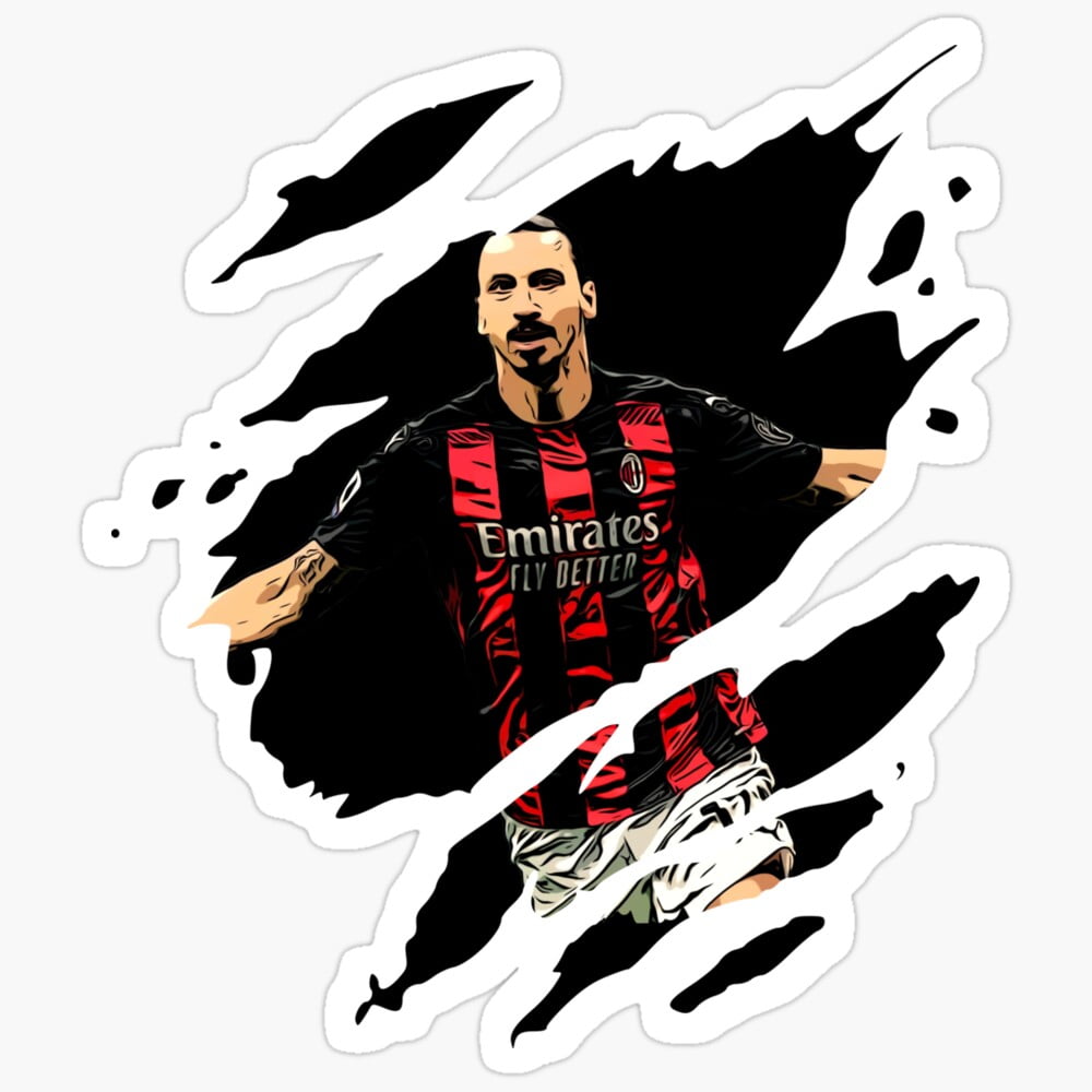 Zlatan Ibrahimovic Ac Milan Sticker Phone Decal Water Bottle Stickers ...