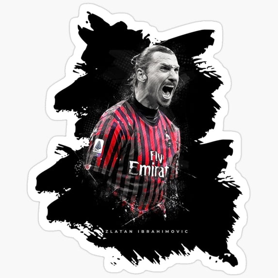 Zlatan Ibrahimovic Ac Milan Sticker Phone Decal Water Bottle Stickers ...