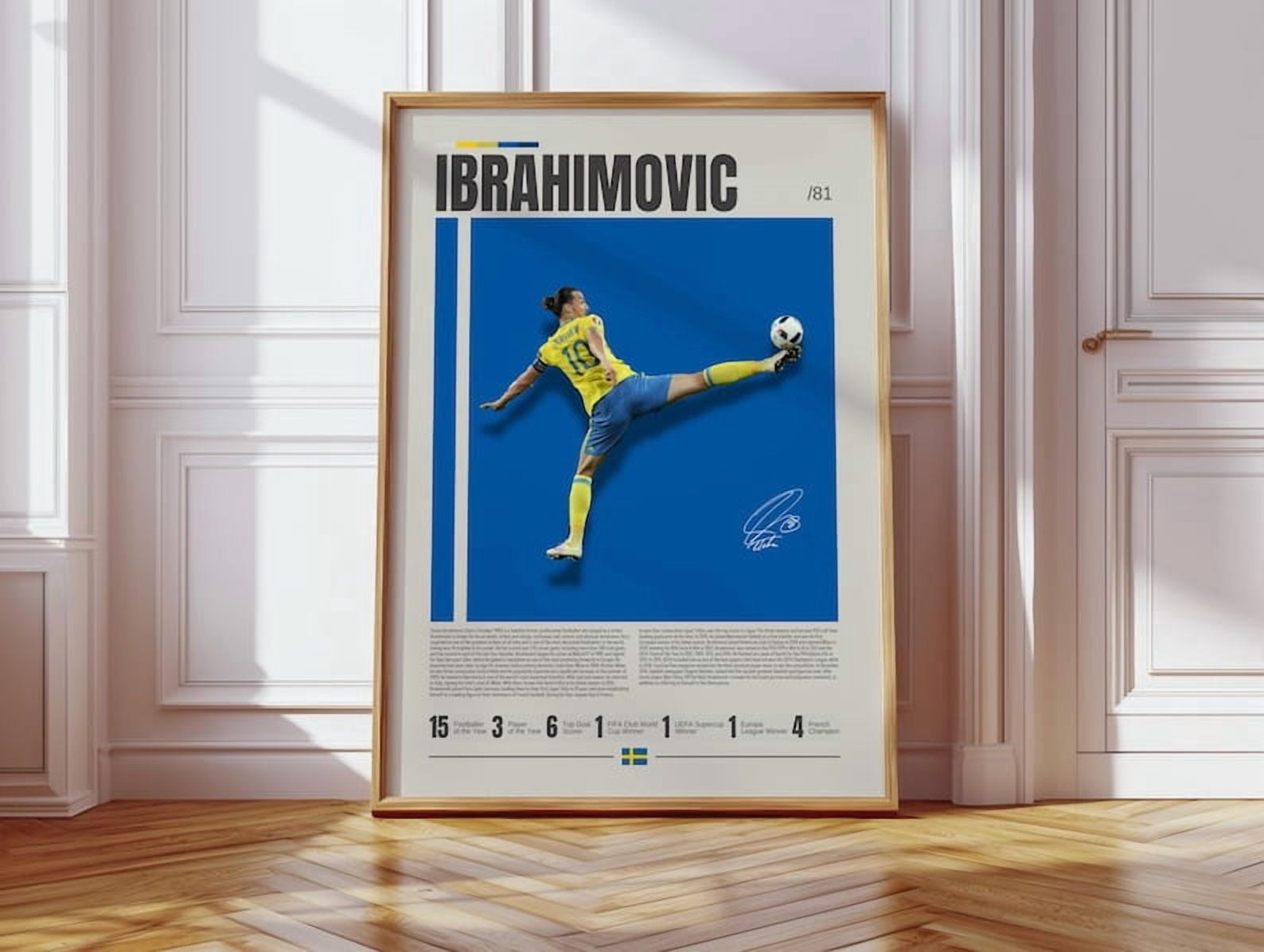 Zlatan Ibrahimovic Football Legend Poster Iconic Soccer Wall Art Decor ...