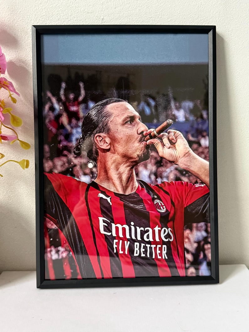 Zlatan Ibrahimovic Iconic Celebration Poster AC Milan Football Legend ...