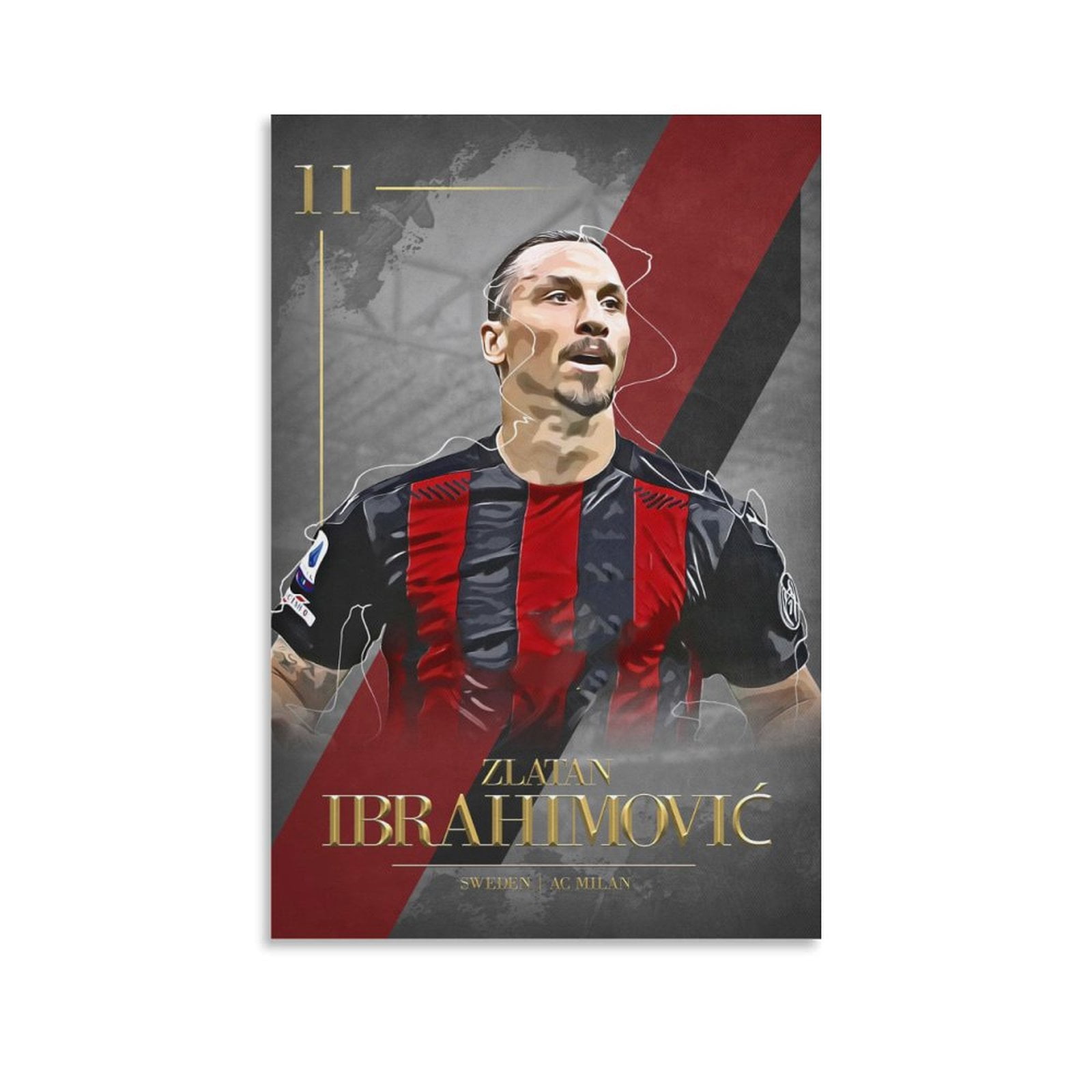 Zlatan Ibrahimovic Poster Swedish Football Player Artworks Picture ...