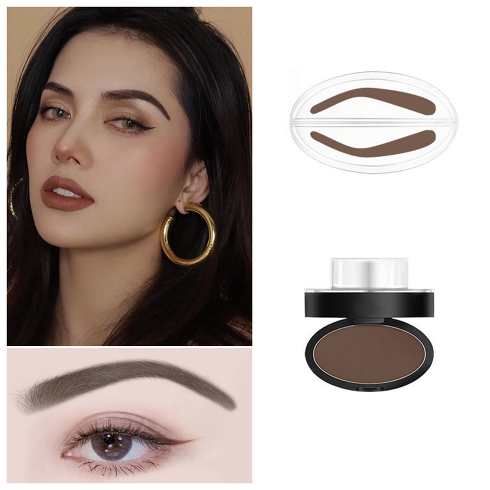 Zlen Eyebrow Stamp Powder - Natural Arch/Unibrow Waterproof Eye Make Up ...