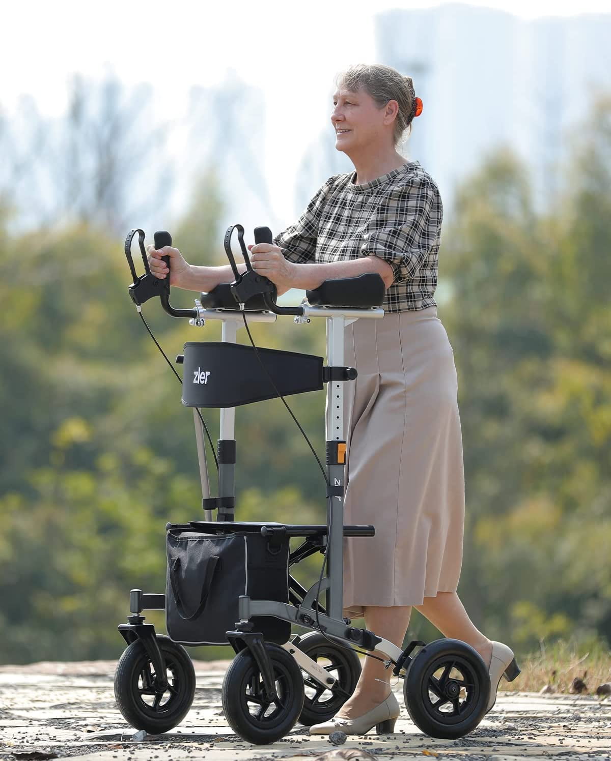 Zler Upright Walker - Stand-Up Rollator for Elderly, 300lbs, All ...