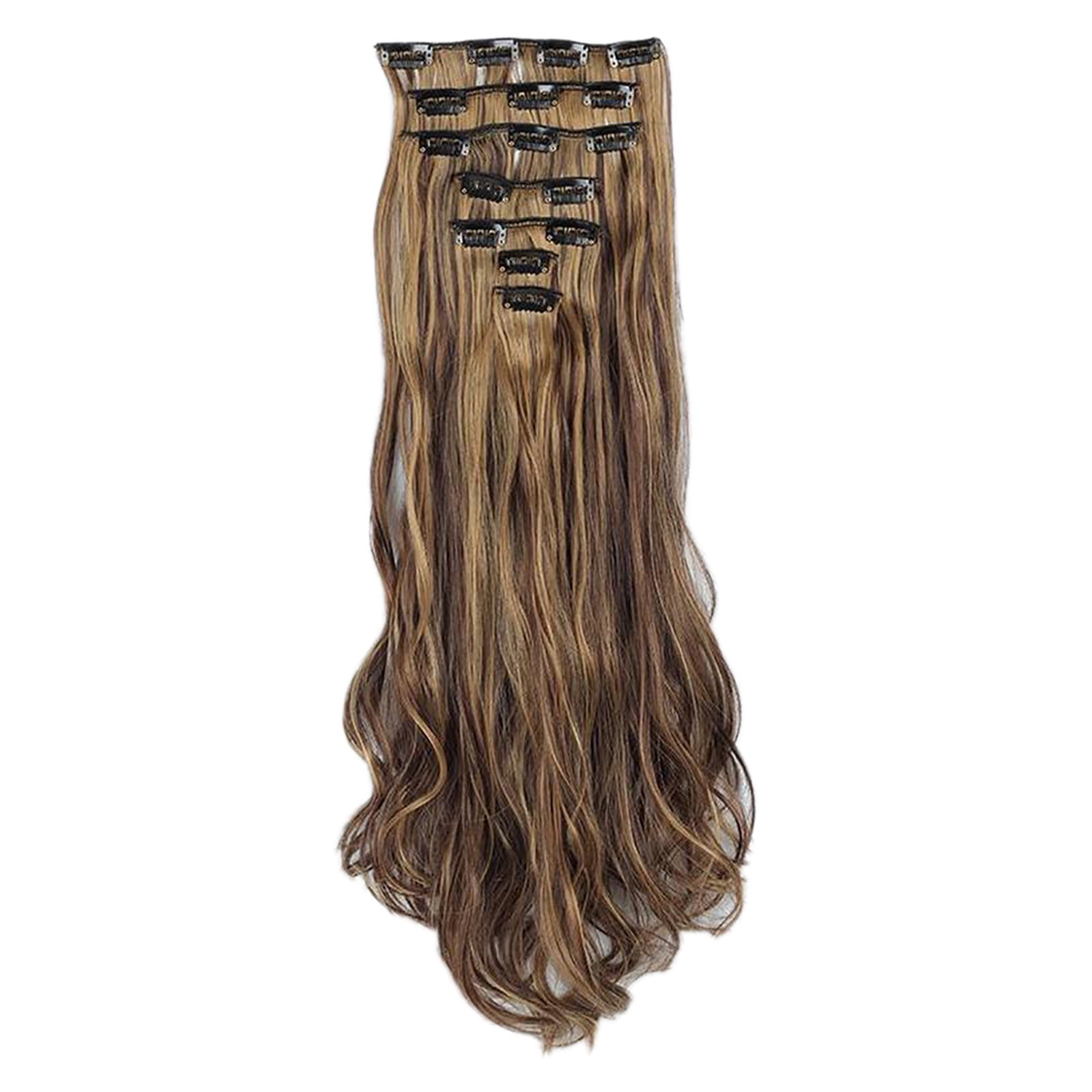 Zlezpi Clearance Wigs for Women 7-Piece Set Matte Clip Wig Curly Hair ...