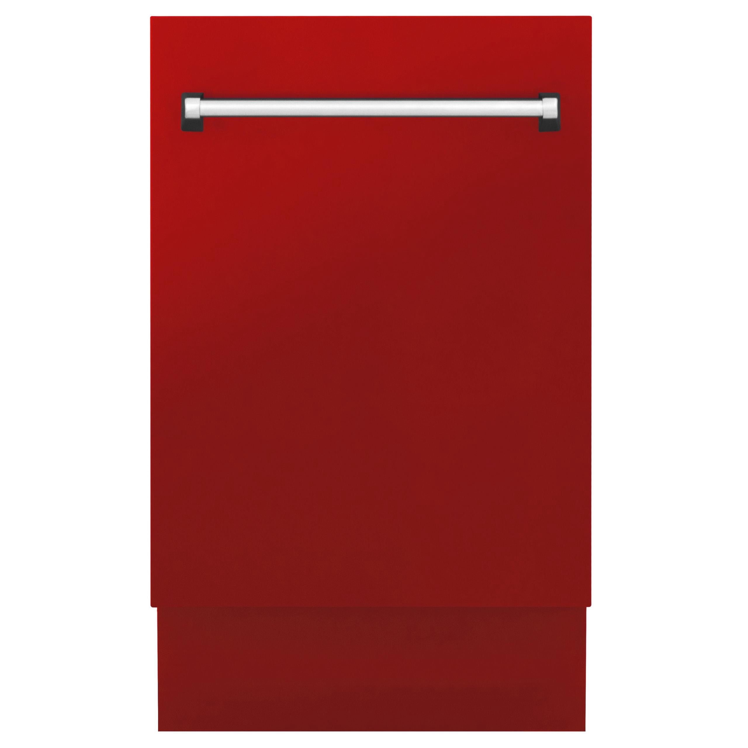18" Top Control Tall Tub Dishwasher in Red Matte with Stainless Steel ...