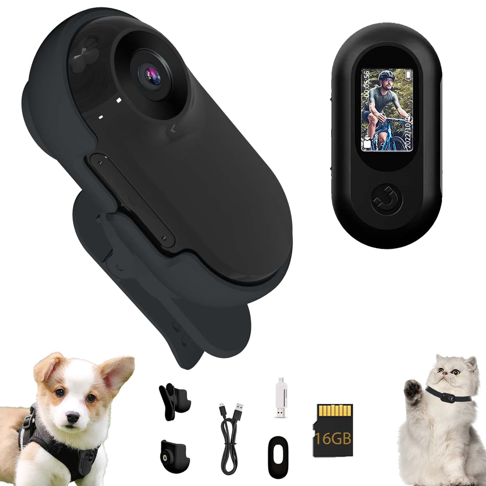 Zmacook Updated Cat Camera Collar with 16GB SD Card, HD 1080P Dog ...