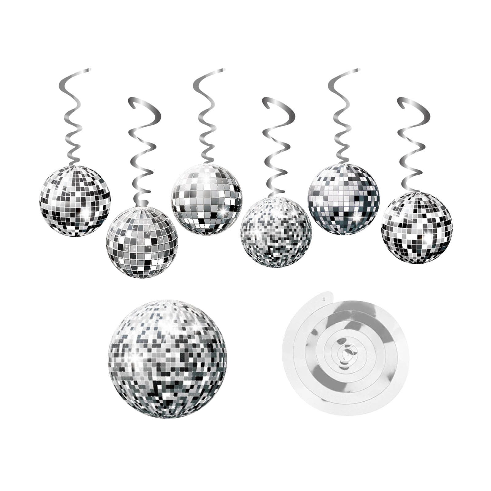 Zmeidao 12Pcs Disco Ball Party Hanging Swirls 70s Disco Birthday Party ...