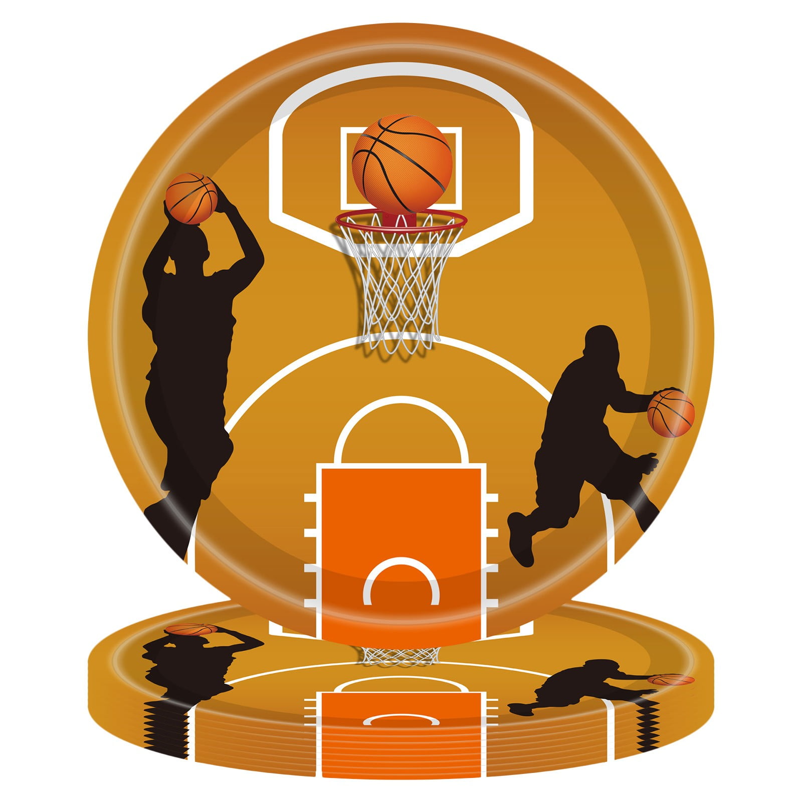 Zmeidao 16Pcs Basketball Paper Plates Disposable Party Plates Dessert ...